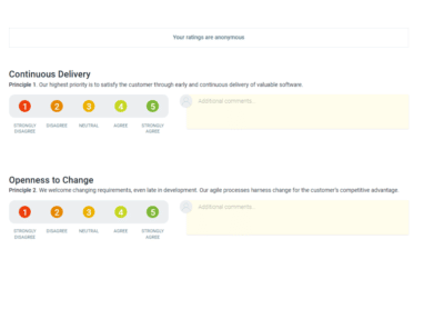 Agile Manifesto Principles Team Health Check - TeamRetro