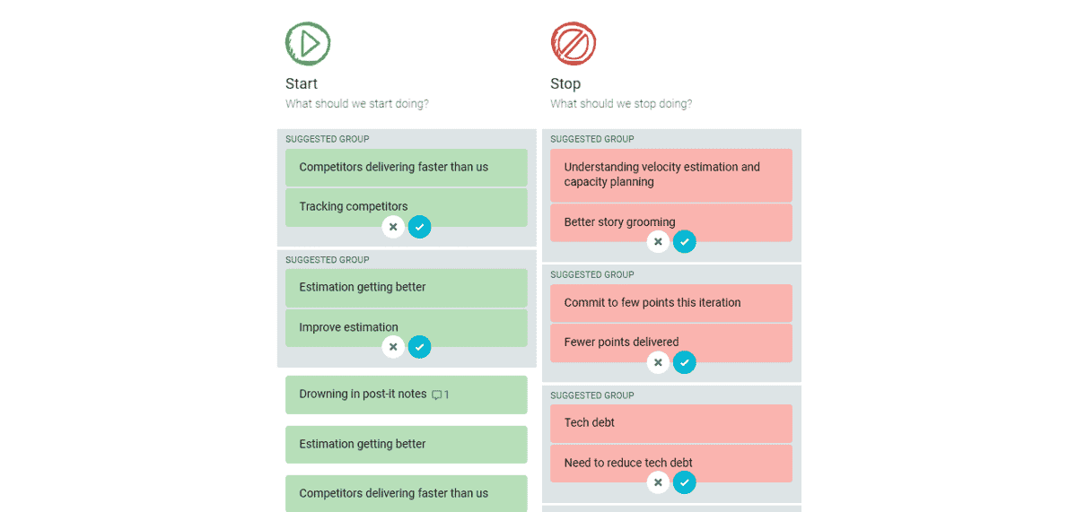 Start Stop Retrospective - TeamRetro