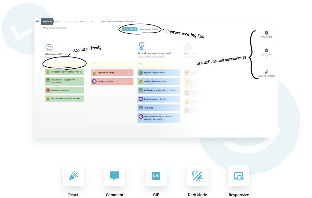 Teamretro Retrospective Features Streamline Agile Retrospective